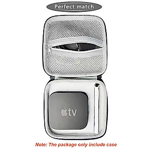 Hard Case for Apple TV 4K (2nd & 1st Gen) / Apple TV HD, Portable Travel Case Shockproof Anti Slip Protective Cover for 2021 Apple TV 4K / HD 4th Generation (Black)