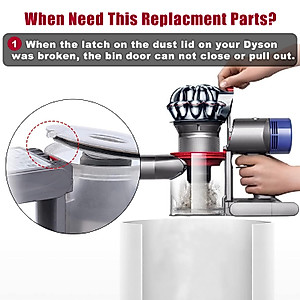 Odashen Dust Bin Lid Accessories for Dyson V7 V8 SV10 SV11 Vacuum Cleaner,Dirt Cup Replacement Parts Cover with Sealing Ring