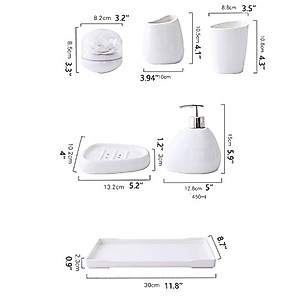 TFIIEXFL Shell Ceramic Bathroom Accessories Set of,Gargle Cups Toothbrush Holders Soap Dishes Soap Dispenser