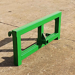 Titan Attachments Global Euro Receiver Mount Plate Fits John Deere Tractors with Global Euro Style Mounting System, 2" Receiver Hitch, 3000 LB Weight Capacity, Green Finish Steel Mount Plate Adapter