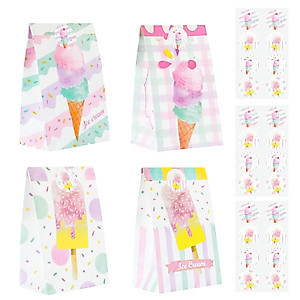 WERNNSAI Bee Goodie Bags - 24 PCS Honey Bee Party Supplies Gift Bags for Kids Girls Birthday Baby Shower Bumble Bee Party Favor Bags with Stickers