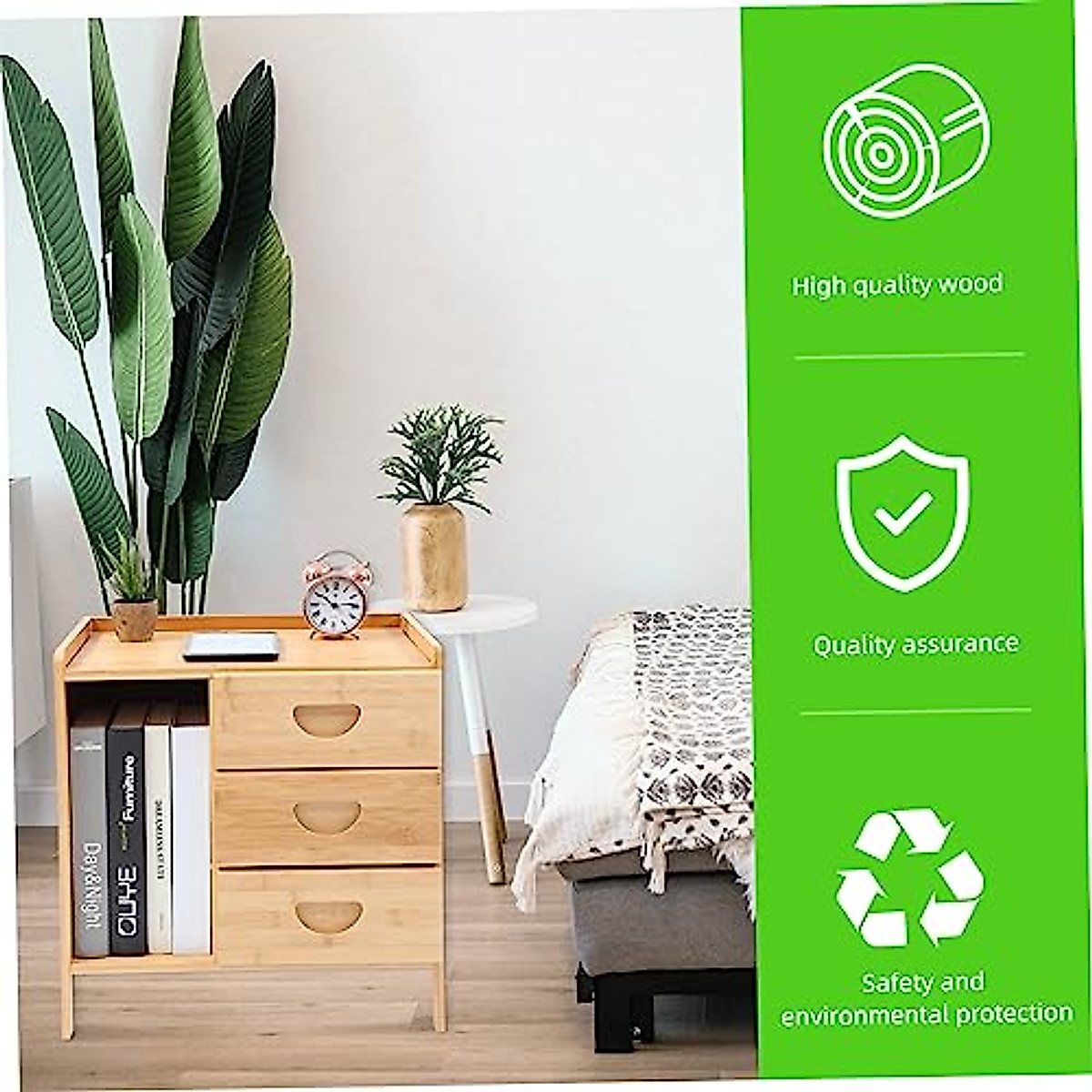 Homoyoyo 1pc Bedside Table Sofa Side Table Night Table Couch End Tables Mini Furniture Wood Decor Home Furniture Sofa Bedside Table Simple Wood Night Table Wooden Bedside Table Locker Books