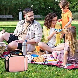 esouler Lunch Box Kids Insulated Lunch Bag for Boys & Girls Durable Children Lunchbox for School with Water Bottle Holder-Pink