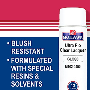 Mohawk Finishing Products Ultra-Flo Clear Lacquer, Clear Gloss Finish, ‎M102-0450, 13 oz