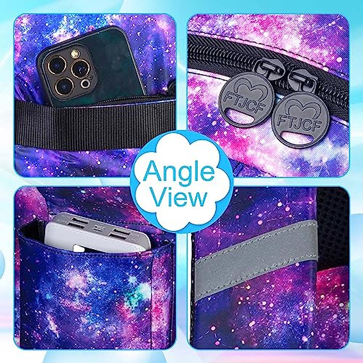 KLFVB Laptop Backpack for Girls, 15.6 Inch Cute Tie Dye College Bookbag, Anti Theft Water Resistant Large Computer School Bag for Teens Women Students - Purple