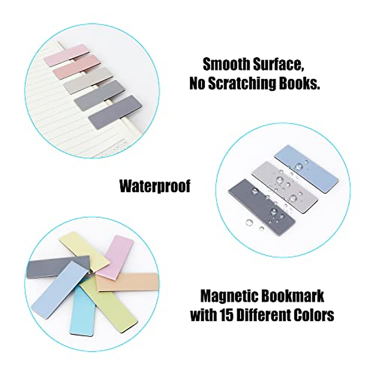 30 PCS Aesthetic Magnetic Bookmarks, Cute Magnet Book Markers, Page Clips Bookmark for Women, Laminated Book Mark for Reading Lovers Girls Kids Students Teachers School Stationery Gifts