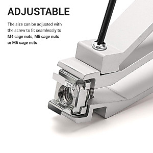 kwmobile 50 Pack M6 Cage Nuts, Bolts and Washers Kit - Cage Nuts Set With Tool for Installation Extraction - For Patch Panel Rack Mount - Black