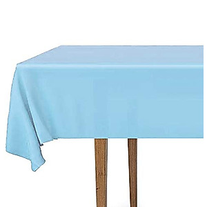 DecorRack 6 Pack Rectangular Tablecloths -BPA- Free Plastic, 54 x 108 inch, Dining Table Cover Cloth, Light Blue (6 Pack)