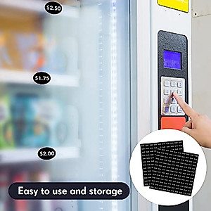 Sabary 6 Sheets Vending Machine Price Labels Soda Snack $1.00 $1.25 $1.50 $1.75 $2.00 $2.50 Vending Machine Labels Stickers for Business (Black)