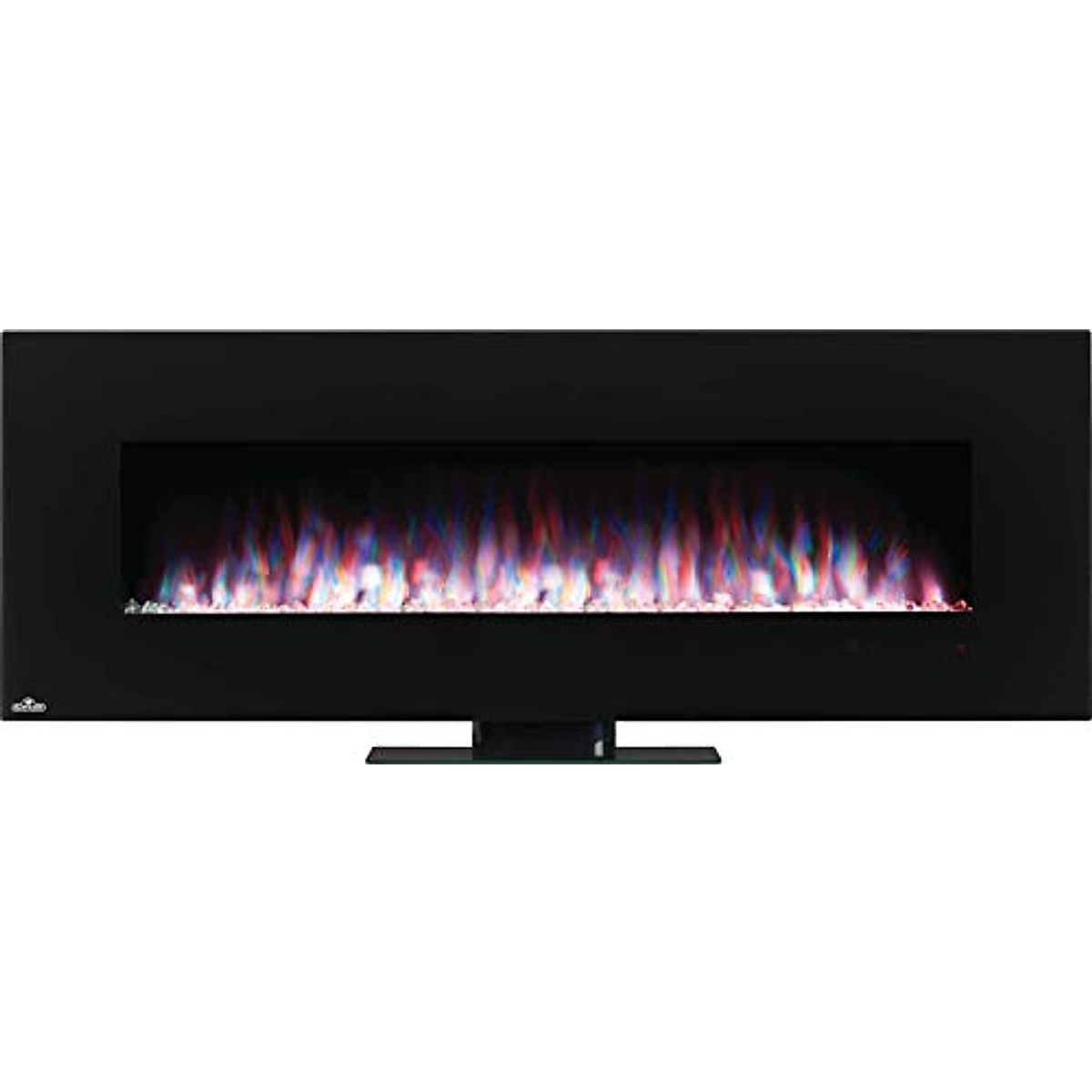 Napoleon Amano 60 - NEFL60B-1 - Wall Hanging Electric Fireplace, 60-in, Black, Glass Front, Crystal Cube Ember Bed, Rocks & Pebbles, Adjustable Flame Colors, Remote Included