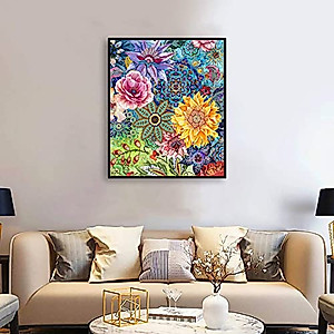 LWZAYS Flower Paint by Numbers, Paint by Numbers for Adults Kids Beginner, Adult Paint by Number DIY Without Frame Oil Painting 12X16 Inch