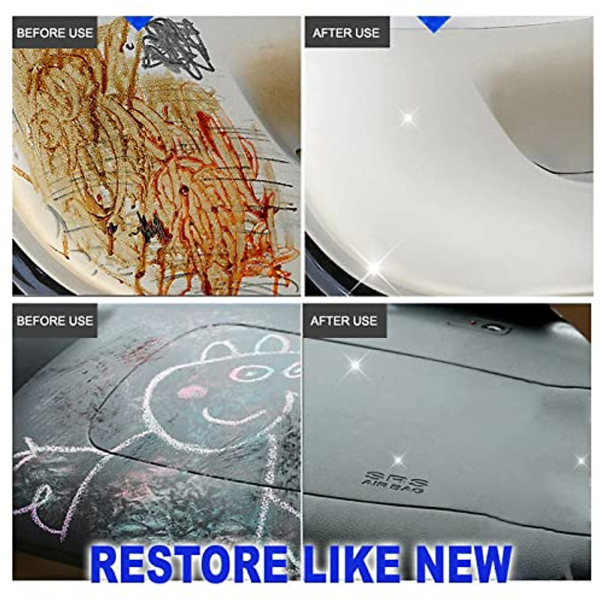 VALINK Total Interior Cleaner and Protectant,Supplies Strong Decontamination Car Interior Ceiling Leather Seat Cleaner Foam