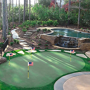 KINGTOP USA Golf Flag 8x6 Inch – Premium Dual-layer 420D Nylon, Double Sided American Pattern Printing, Tube Inserted – Mini Practice Putting Green Flags for Yard, 1-Pack