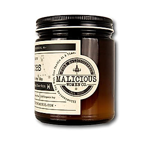 Malicious Women Candle Co - Pisces The Zodiac Bitch (Feb. 19-Mar. 20), Lavender & Coconut Water Scent, All-Natural Soy Candle, 9 oz