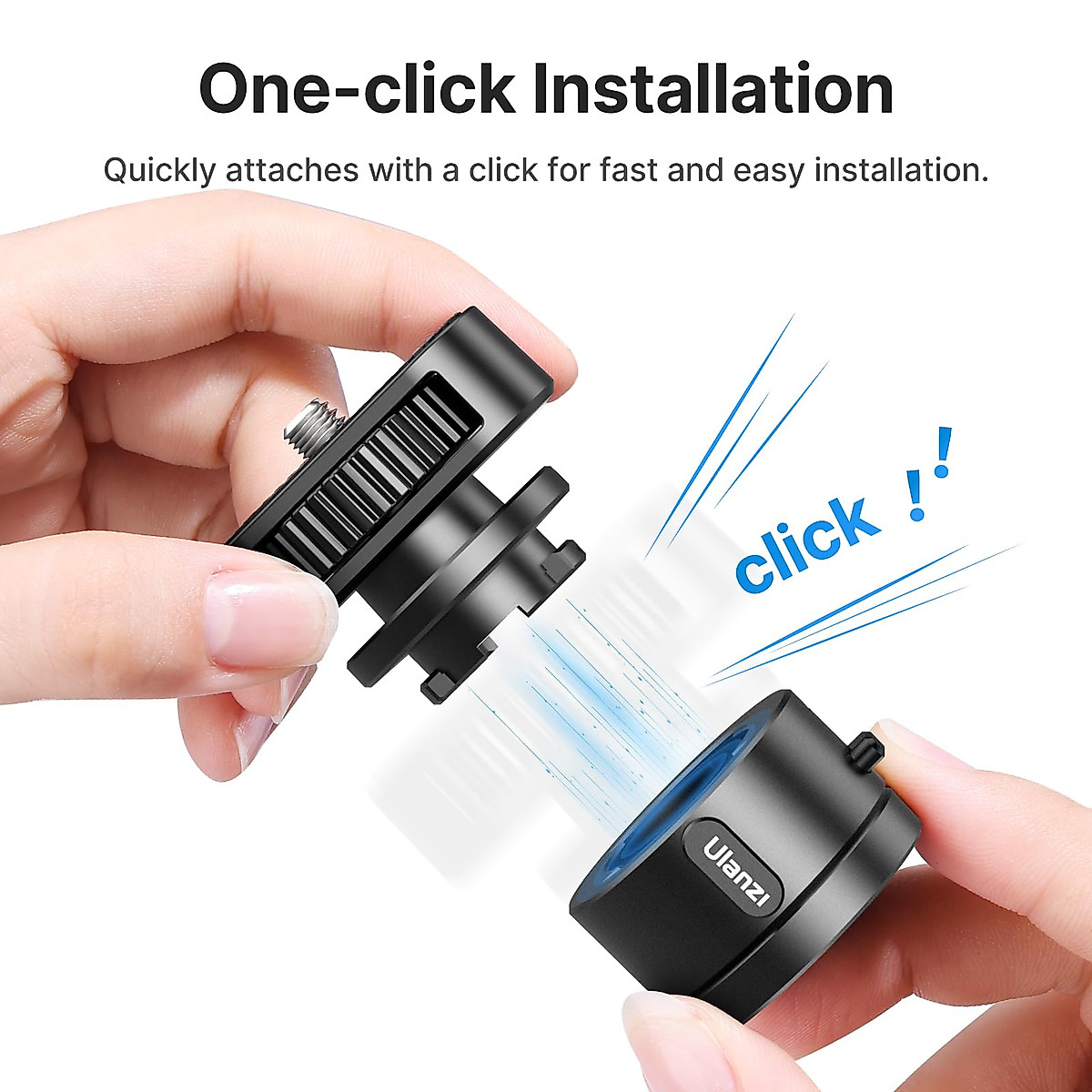 ULANZI Select Go Quick II to 1/4" Adapter - 1/4" Thread Go Quick II Base + 1/4" Screw QR Cover Compatibe with Go Quick II Seriese Selfie Stick/Tripod/Monopod/Compact Camera/Phone/Led Video Light