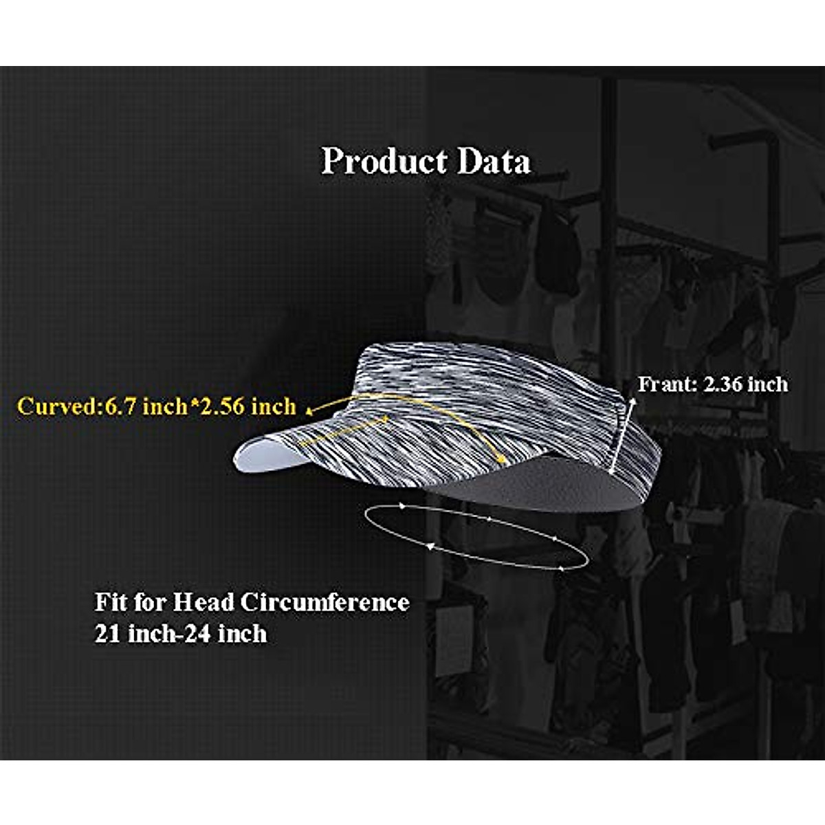 FORBUSITE Women Visor Caps for Running and Sport - Headband & Packable Black