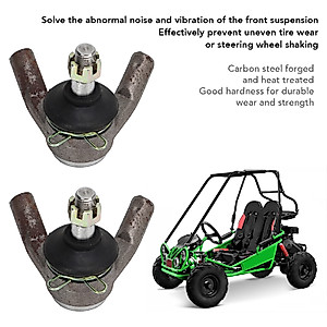 a Pair Suspension Tie Rod End Ball Joint Carbon Steel for 50‑250cc, Prevent Uneven Tire Wear Or Steering Wheel Shaking Replace Original Damaged and Worn Ball Joints 0.47in