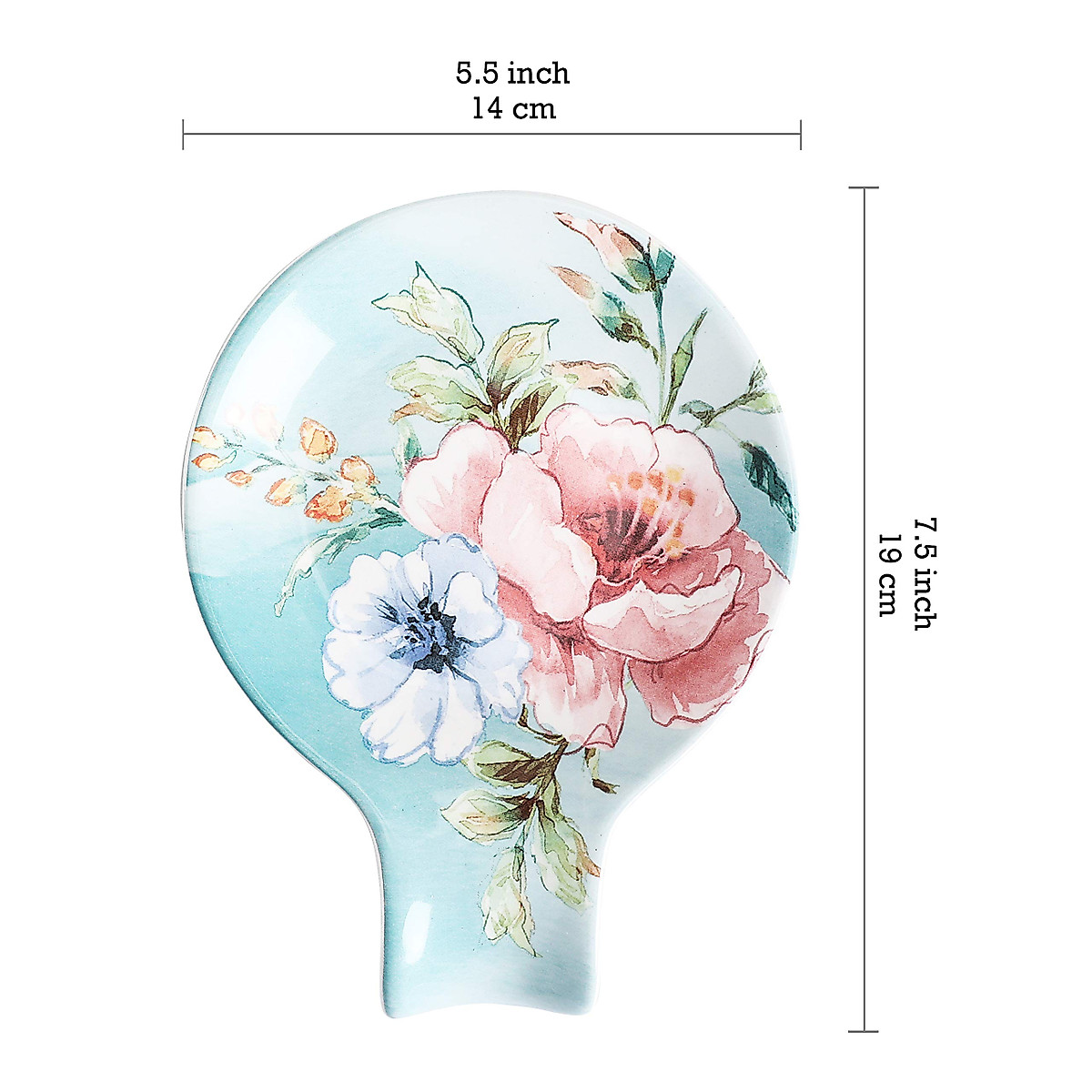 Bico Margret's Garden Ceramic Spoon Rest, House Warming Gift, Dishwasher Safe