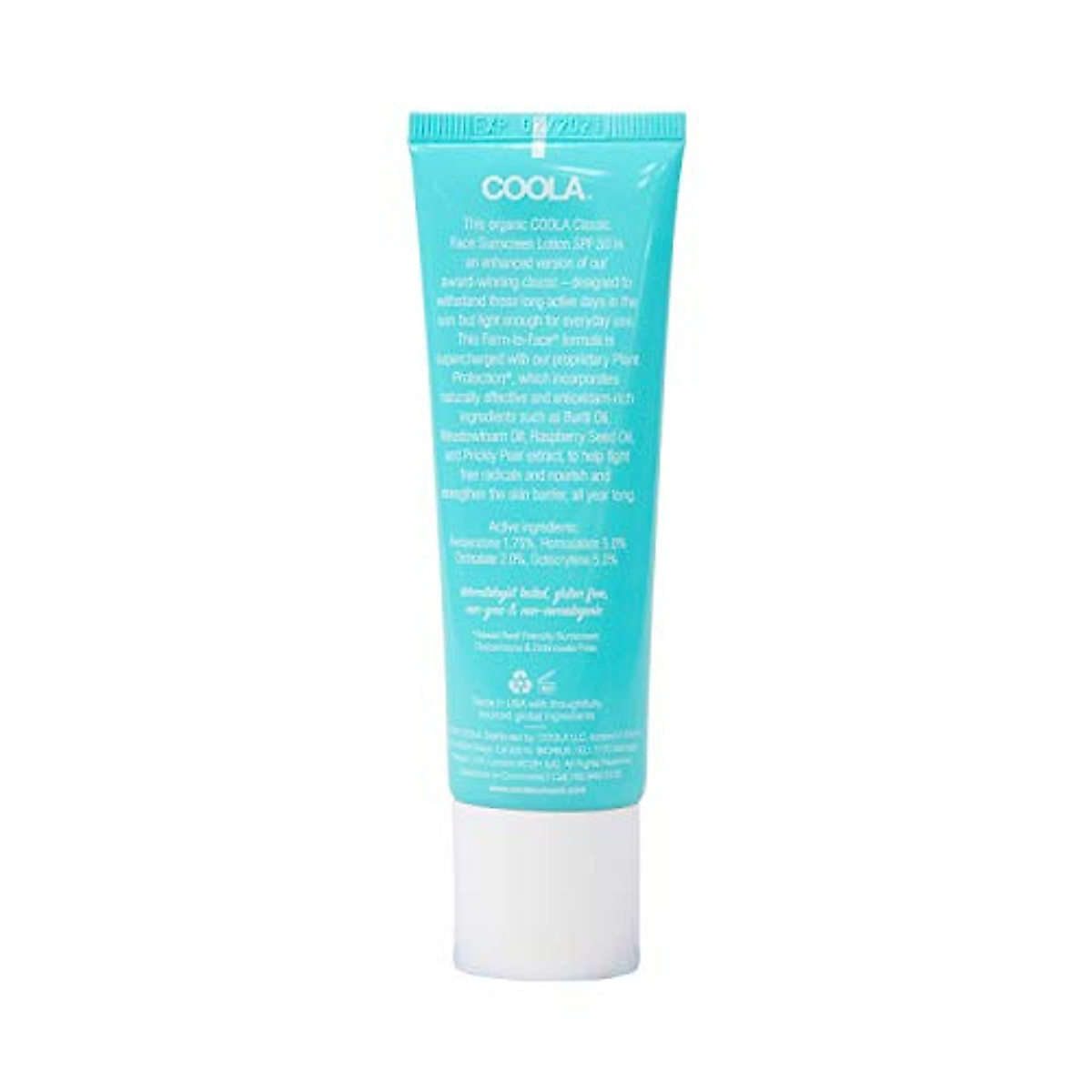 COOLA Organic Face Sunscreen SPF 50 Sunblock Lotion, Dermatologist Tested Skin Care for Daily Protection, Vegan and Gluten Free, White Tea, 1.7 Fl Oz