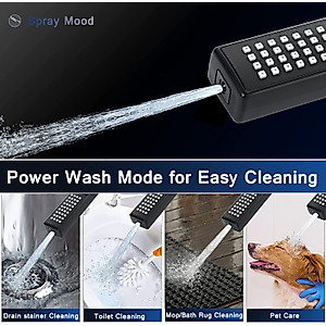 Shower Head, Rain Shower Head with Handheld,High Pressure 6'' Rainfall Stainless Steel Shower Head / 2 Settings Handheld Shower Combo with Shower Holder and 78'' Explosion-Proof Hose (Black)