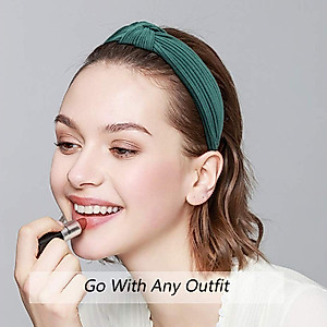 Ondder Knotted Headbands - 10 Pack Thick Turban Fashion Cross Knot Non-Slip Hairbands for Women, Diademas para Mujer