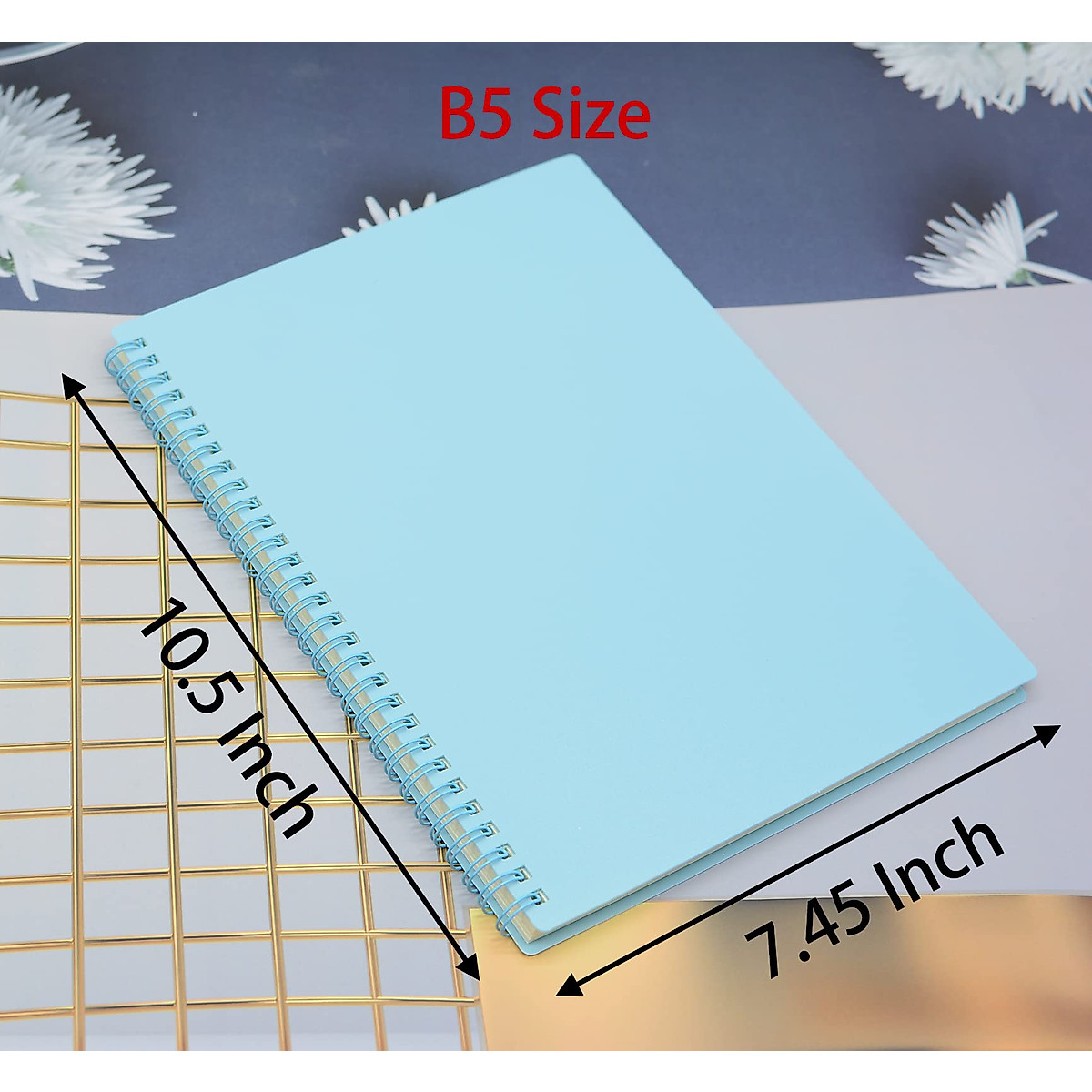 Yansanido Spiral Notebook, 4 Pcs 10.5 Inch x 7.45 Inch B5 Thick Plastic Hardcover 7mm College Ruled 4 Color 80 Sheets -160 Pages Journals for Study, Work, Travel and Notes (B5, 4 Pcs Light Color)