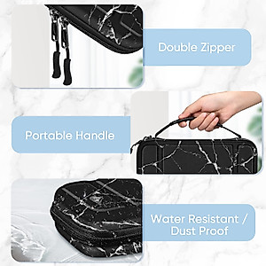 Fintie Carrying Case for Nintendo Switch OLED Model 2021/Switch 2017, [Shockproof] Hard Shell Protective Cover Travel Bag with 10 Game Card Slots & Inner Pocket, Marble Black