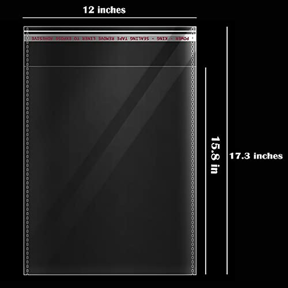 12” x 16” Large Resealable Cellophane Bags 500 pcs, Self Sealing Clear Bags for Packaging Products Self-adhesive Cello Bags for Clothes, T-shirts, Pants and Gifts, 500 ct in Bulk