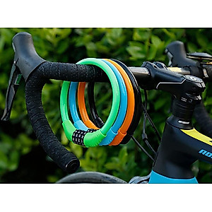 Bicycle Locks Heavy Duty Anti Theft Bike Lock Bike Lock Cable Combination Bicycle Lock 4 Digit Resettable Bicycle Cable Lock for Road Mountain Bike Motorcycle Scooters (Color : Blue)