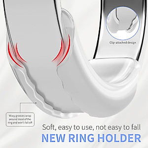 Ottemax Ring Size Adjuster for Loose Rings - 20 Pack 6 Sizes Invisible Jewelry Sizer, Mandrel for Making Jewelry Guard, Spacer, Sizer, Fitter - Spiral Silicone Tightener Set with Polishing Cloth