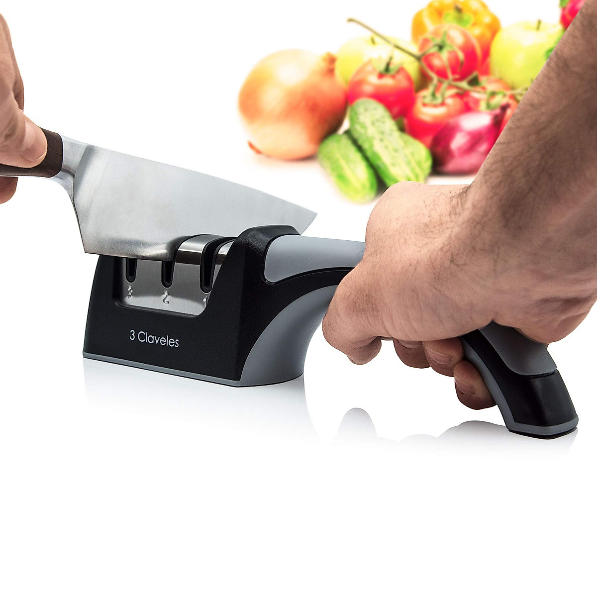 3 Nails Professional Knife Sharpeners Non-slip Base Sharp Stone Guided Disc with Diamond Coating Easy Grip, Plastic