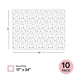Waterproof Disposable Changing Pads for Baby - Triple Layer Protection Disposable Diaper Changing Pad - Odor Neutralizer Baby Disposable Changing Pad - 50 Star Liners - 17" x 24"
