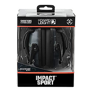 Howard Leight by Honeywell Impact Sport Sound Amplification Electronic Shooting Earmuff, MultiCam Black (R-02527)