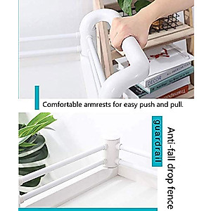 for Storage Organizer,Shelving Unit on Wheels,Hospital Equipment Trolley with Drawer/White/54 * 37 * 98Cm, PIBM, White, 54 * 37 * 98Cm