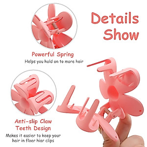 8PCS Flower Claw Clips, Hair Claw Clips for Thick Thin Hair, Non Slip Flower Hair Clips, Strong Hold Hair Clips for Women Girls, Aesthetic Color