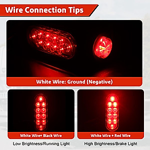 LIMICAR Steel Trailer Lights Boxes Housing Kit with 6 Inch Oval Red LED Trailer Tail Lights 2 Inch Round Red LED Side Marker Clearance Lights, Included Grommets Wire Pigtails Connectors