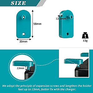 2 Pack Makita Charger Holder, Charger Mount for Makita DC18RC DC18RD DC18RA DC18RF DC18SC DCB18SD DC18SF Chargers(Single & Double & 4-Port Charger)