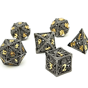 Dungeons and Dragons Dice DND Dice Set D and D dice Set D20 MTG Metal Dice Set Hollow Polyhedral Dice Role Playing Dice with Octopus Motifs for Dungeons and Dragons RPG Table Games