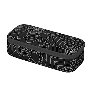 PAUSEBOLL Spider Web Pencil Case for Kids, Black Pencil Box Large Capacity Durable Pencil Pouch Storage Pen Bag Stationary Case Desk Organizer with Zippers for Teens Adults