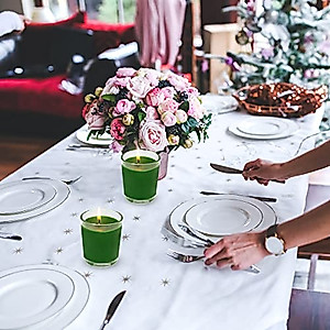 Set of 6 Green Votive Candles for Home Decoration Christmas Spring and St. Patrick's Day, 3oz Unscented Soy Wax Candle Filled in Clear Glass for Weddings Holidays Party and DIY