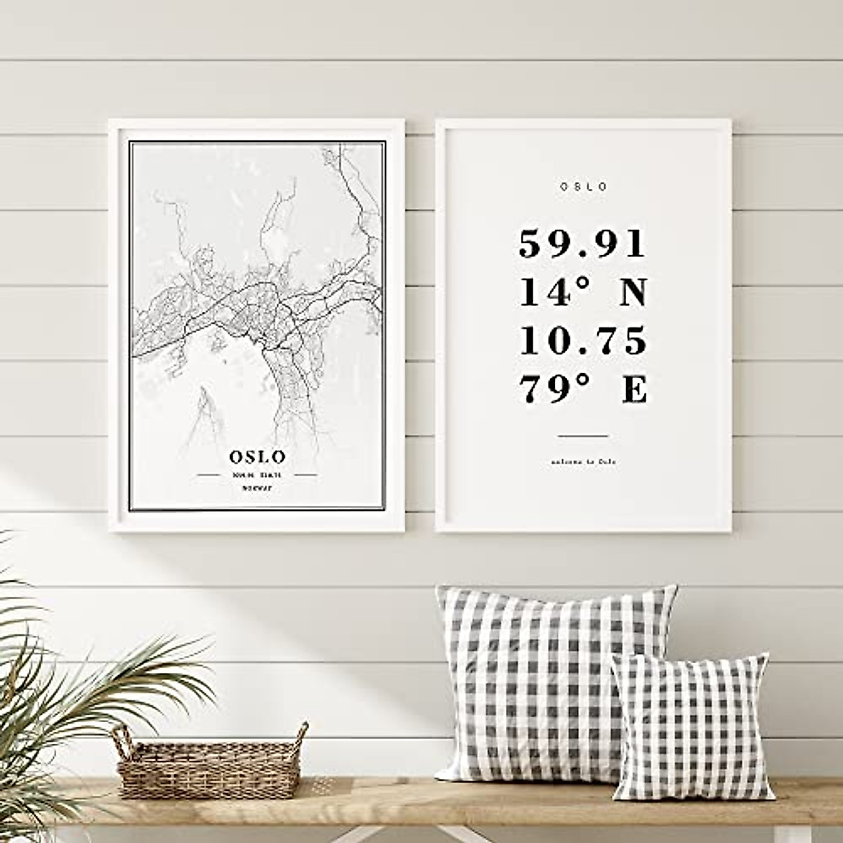 Dear Mapper Oslo Norway View Abstract Road Modern Map Art Minimalist Painting Black and White Canvas Line Art Print Poster Art Print Poster Home Decor (Set of 3 Unframed) (12x16inch)