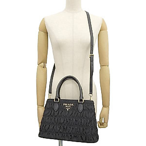 Prada Tessuto Gaufre Nylon Small Black Satchel Handbag 1BA173