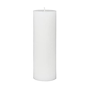 Zest Candle Pillar Candle, 3 by 9-Inch, White