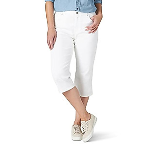 Lee Women's Relaxed Fit Capri Jean White 16