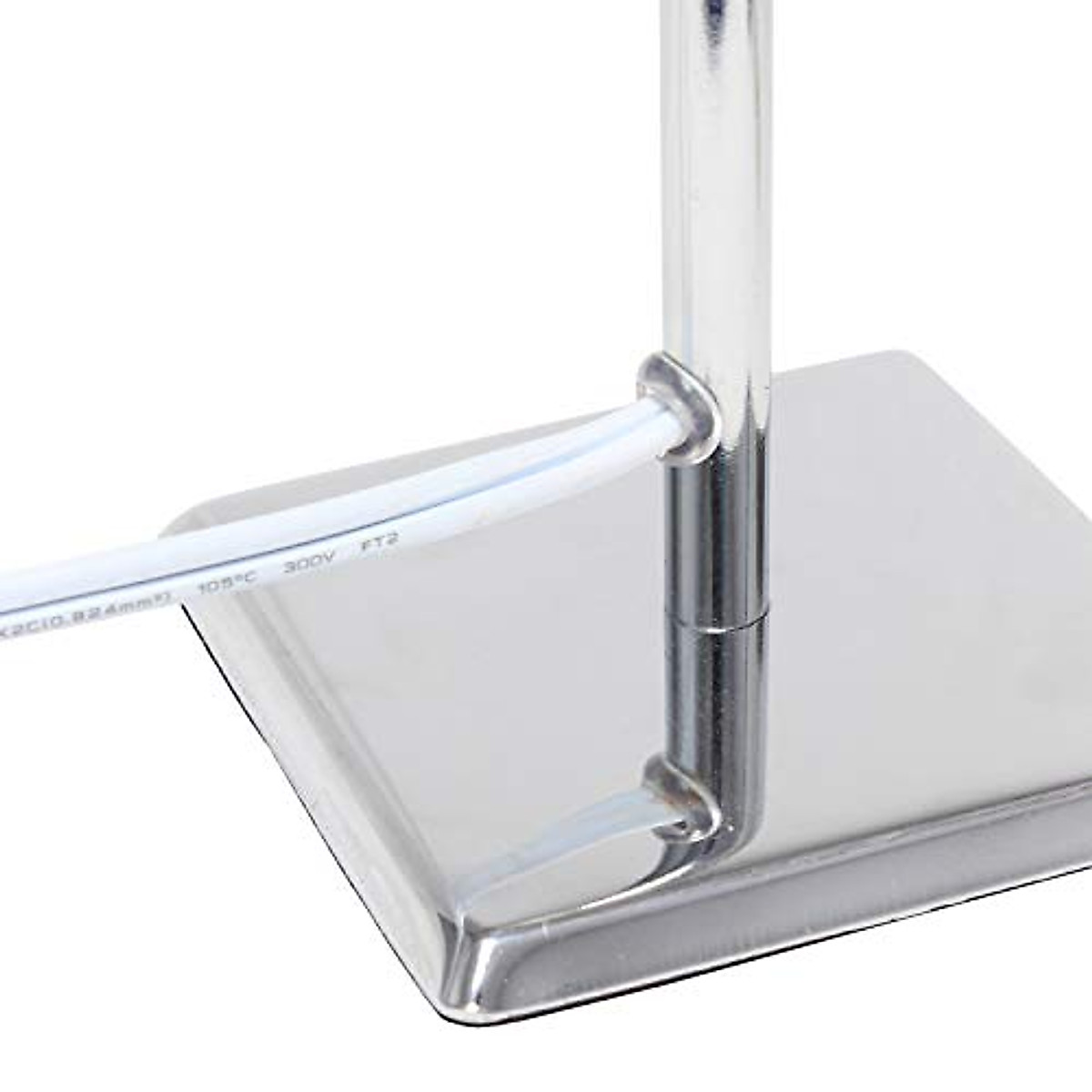 Simple Designs LT2062-PRP Mini Chrome Squared Empire Fabric Shade Table Lamp, Purple