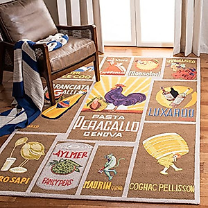 SAFAVIEH Chelsea Collection 5'6" Round Sage HK245B Hand-Hooked French Country Wool Area Rug