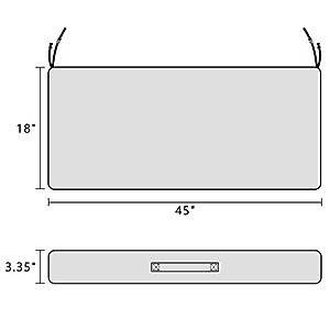 INFBLUE Outdoor Bench Cushion for Patio Furniture Swing Cushions Window Seat Cushions Patio Cushion with Handle and Adjustable Straps (45''x18'')