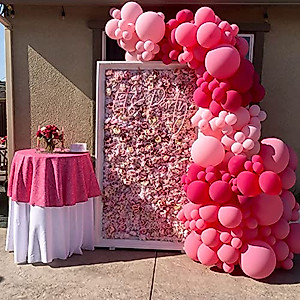 Hot Pink Balloons 100 Pack Hot Pink Balloons Different Sizes 18 12 5 Inch Hot Pink Balloon Garland Arch Kit for Girl's Baby Shower Birthday Wedding Party Valentines Day Decor