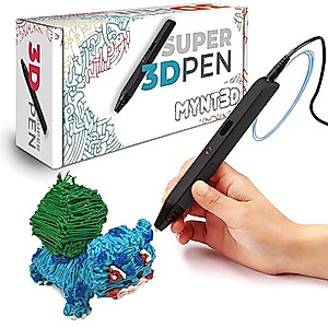 MYNT3D Super 3D Pen, 1.75mm ABS and PLA Compatible 3D Printing Pen & Factory Effex 17-87228 'Yamaha' Raglan Baseball Shirt (Heather Gray/Black, XX-Large)
