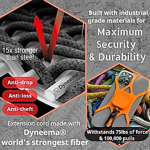 Pulpo Safety Cell Phone Leash - Anti-Drop Cell Phone Harness Compatible with Most Smartphones - Heavy Duty Retractable Tether - Anti Theft Phone Strap Lightweight Case Friendly Leash - Annoying Orange